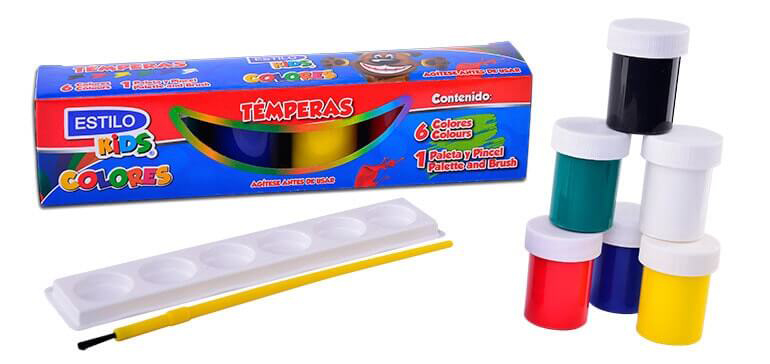 TEMPERA ESTILO KIDS 6/COL PINC/PALE