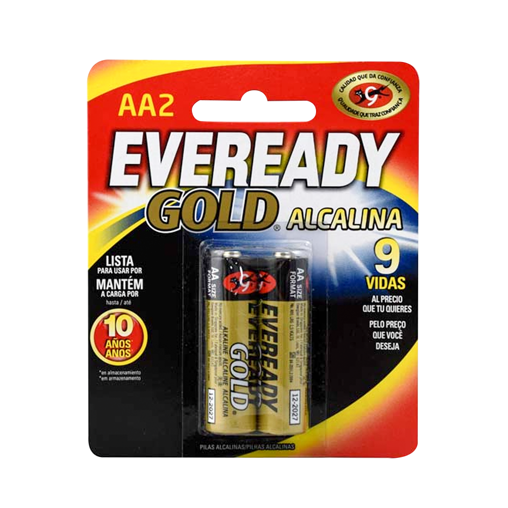 PILA EVEREADY ALKALINA GOLD AA X2